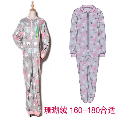 清仓 秋冬珊瑚绒男女士连体睡衣家居服保暖防寒长袖连裤外出服装虎窝淘