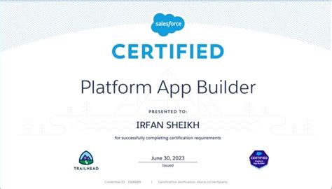 Irfan Sheikh On Linkedin Salesforcecertified Platformappbuilder Salesforce Certification…