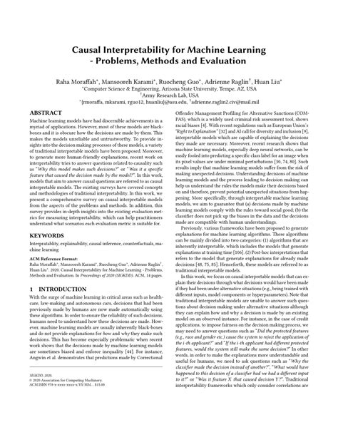 Pdf Causal Interpretability For Machine Learning Problems Methods