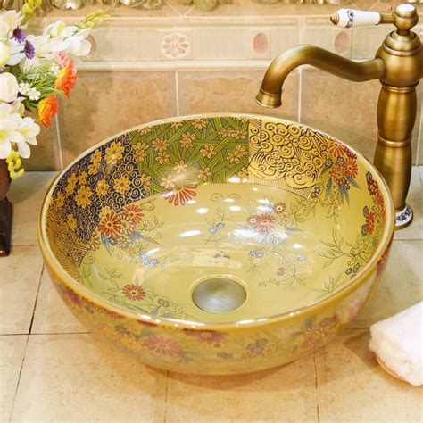 Раковина накладная Csc 506 с рисунком купить в интернет магазине Decoriko