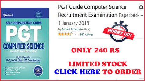 Kvs Previous Year Question Paper For Pgt Computer Science Hindi