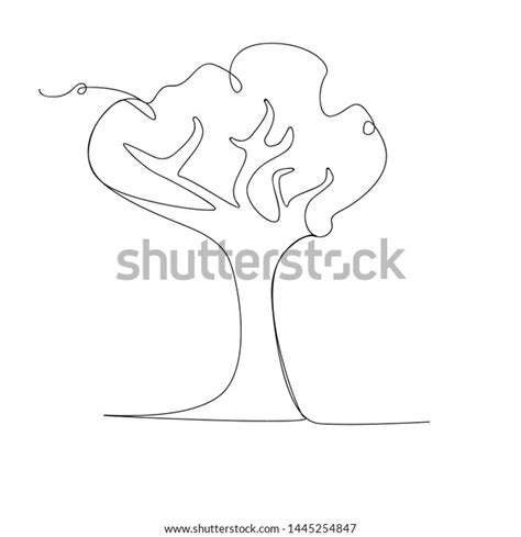Continuous Line Drawing Tree Isolated Sketch Stock Vector Royalty Free 1445254847 Shutterstock