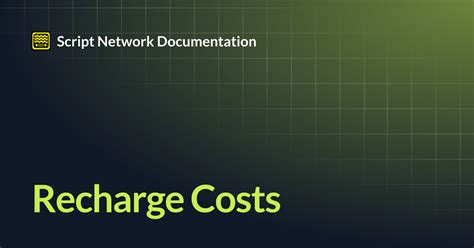 recharge costs script network documentation