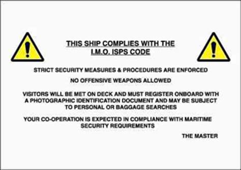 Impa 333140 Isps Code Sign Ship Compliance With Imo Isps Code