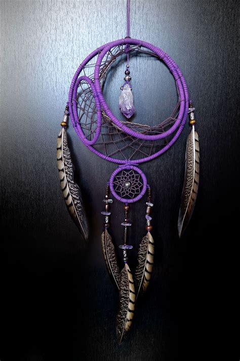 Dreamcatcher Amethyst 04 Wall Art Purple And Brown Dreamcatcher