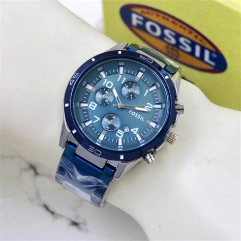 Fossil Jam Tangan Pria Rantai Stainless Steel Tanggal Aktif Mode Kuarsa Jam Tangan Quartz