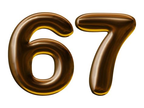 Number 67 Design In 3d Render 19552860 Png