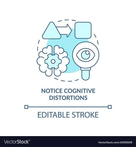 Notice Cognitive Distortions Turquoise Concept Vector Image