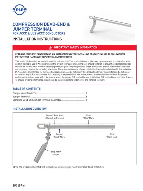 Sp3457 6 Plp Compression Dead End Ii Color Pdf Screw Nut
