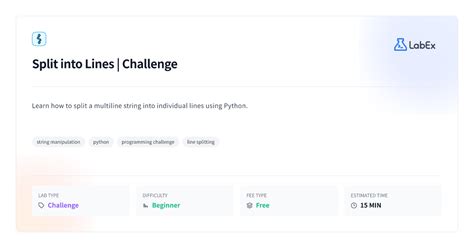 Split Into Lines Challenge Labex