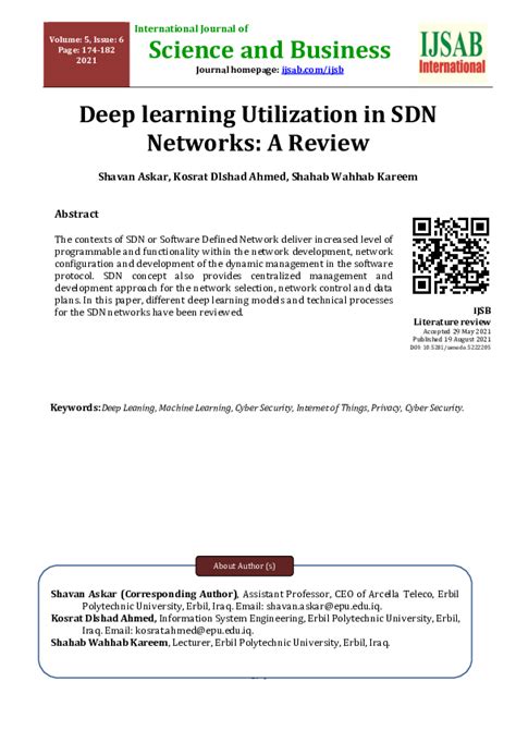 Pdf Deep Learning Utilization In Sdn Networks A Review