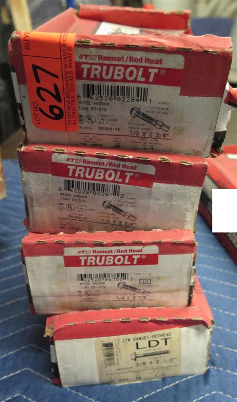 Qty 4 Boxes Trubolt Itw Ramset Red Head Ldt And Wedge Anchors Misc Sizes Oahu Auctions