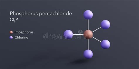 Phosphorus Pentachloride Molecular Structure 3d Model Molecule Chlorinating Reagent