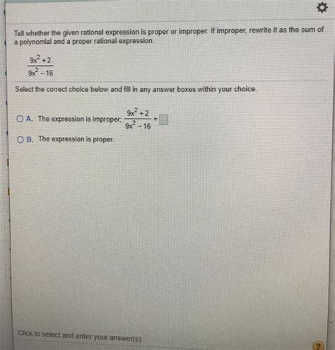 Solved Tell Whether The Given Rational Expression Is