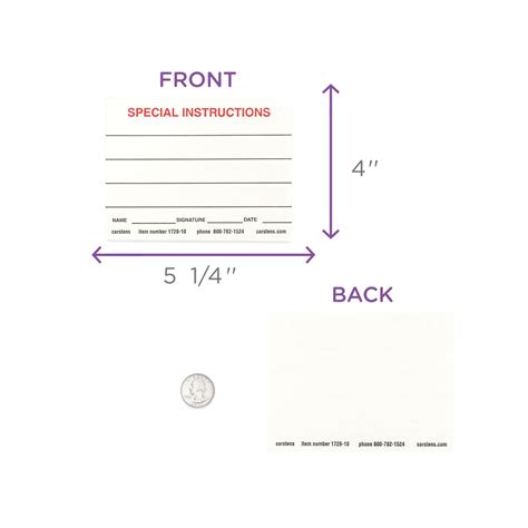 Special Instructions Card For Patient Charts Carstens