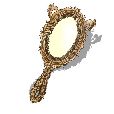 Vintage Hand Mirror Clip Art Andrea By Sadek Silverplate Victorian