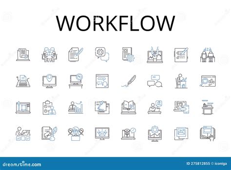 Task Procedure Line Icons Collection Steps Process Method Workflow