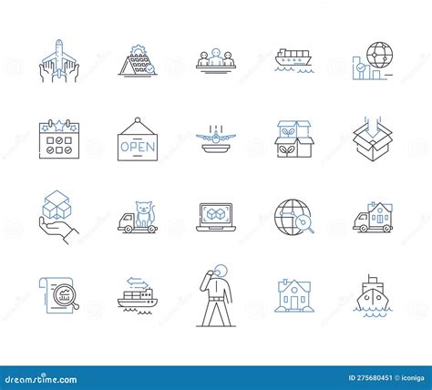 Inventory Control Line Icons Collection Replenishment Demand Stock Record Audit Tracking