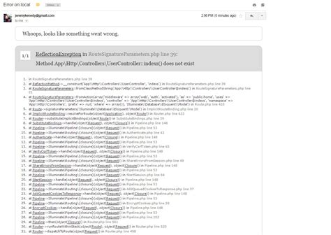 Github Jeremykenedylaravel Exception Notifier Laravel Exception
