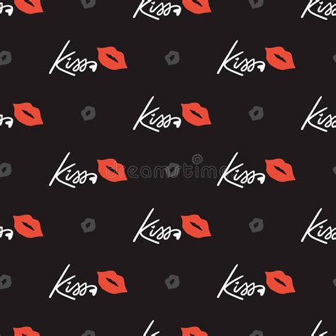 Abstract Red Love Kiss Kisses Vector Graphic Seamless Pattern Stock Vector Illustration Of