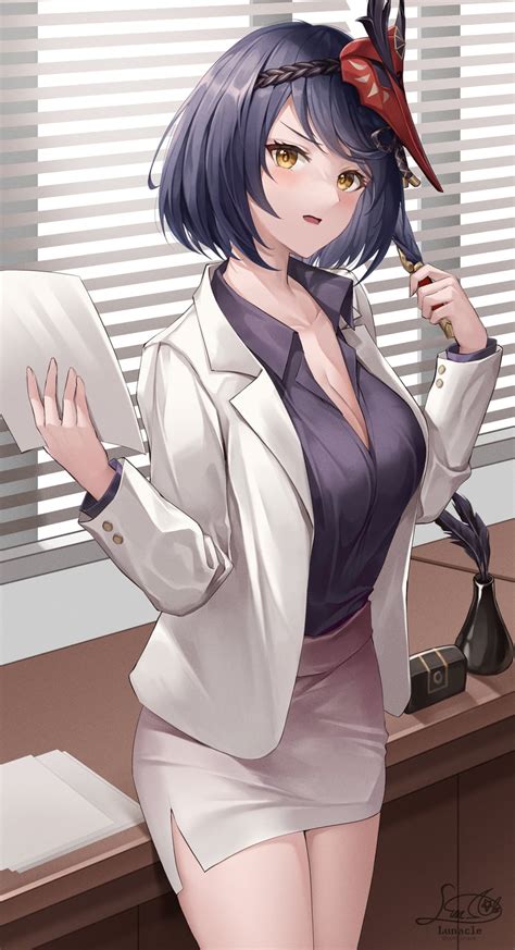 Kujou Sara Genshin Impact Drawn By Lunacle Danbooru