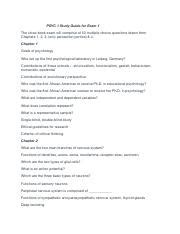 Psyc Exam Study Guide PSYC Study Guide For Exam The Close Book Exam Will Comprise