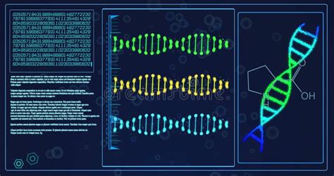 dna sequences and molecular structure over scientific data and coding