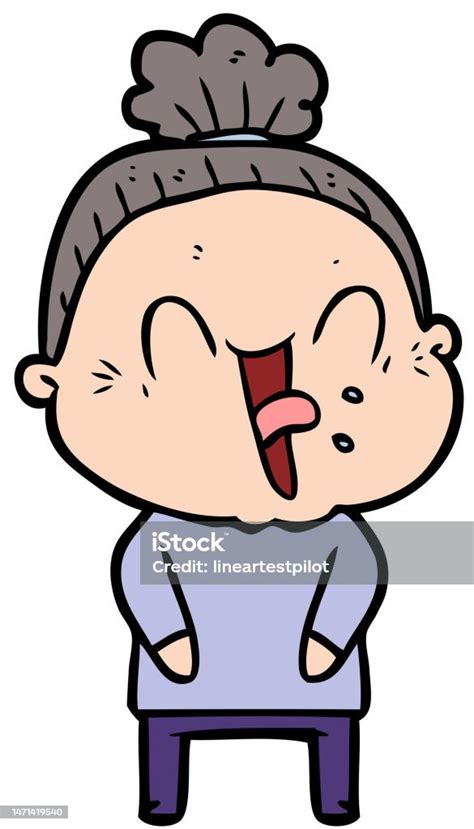Kartun Wanita Tua Bahagia Ilustrasi Stok Unduh Gambar Sekarang Dewasa Umur Manusia Doodle