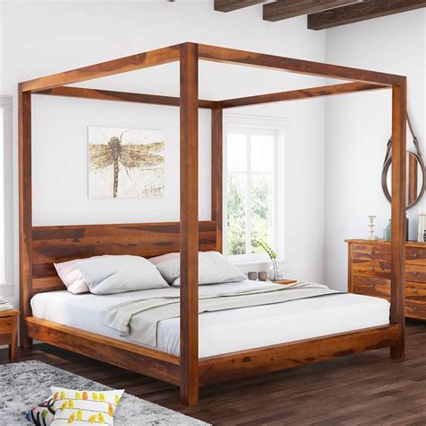 Modern Platform Canopy Bed Platform Bed Four Poster Bed Canopy Bed