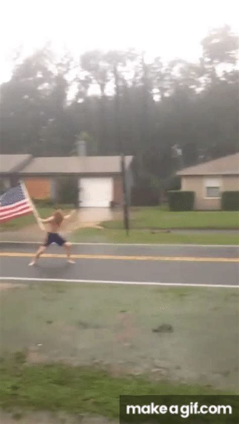 Florida Man Waves American Flag During Hurricane Matthew On Make A 
