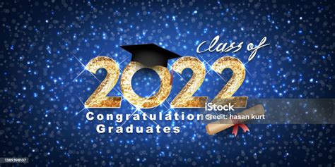 졸업 금 디자인 축하 이벤트 티셔츠 파티 고등학교 또는 대학 졸업생을위한 벡터 텍스트 인사 초대 장용 2022년 문자 수업 졸업식에 대한 스톡 벡터 아트 및 기타 이미지