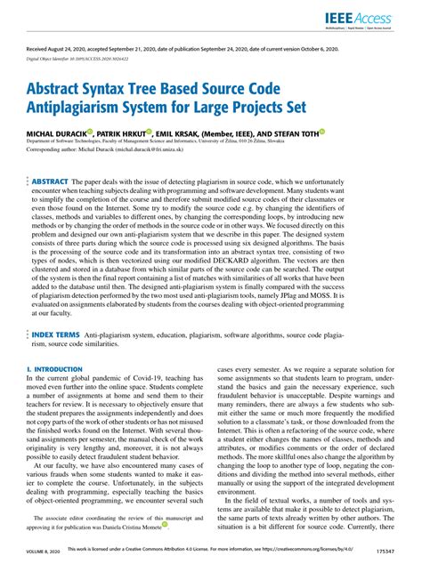 Pdf Abstract Syntax Tree Based Source Code Antiplagiarism System For Large Projects Set