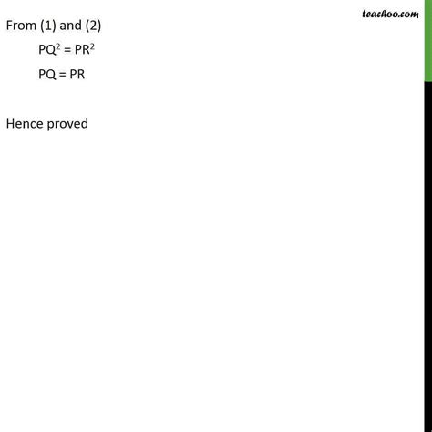 Theorem 102 Class 10 Tangents From External Point Of Circle Are
