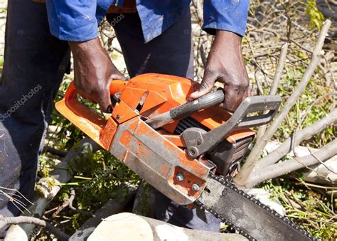Man Cutting Tree With Chain Saw Stock Photo By AOosthuizen 5413918