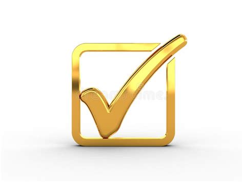 Golden Rectangle With Check Mark Stock Illustration Image