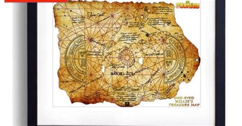 Goonies One Eyed Willies Pirate Treasure Map 17 X 22 Movie Prop