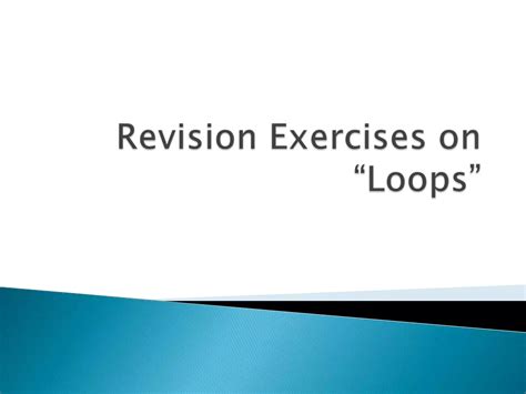 Revision Exercises On Loop Pptx Web Development Internet