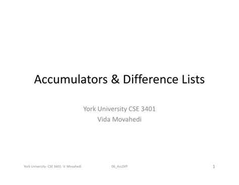 Ppt Accumulators And Difference Lists Accumulators And Difference