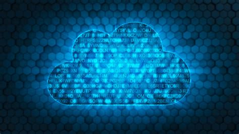 Big Digital Data Cloud With Encrypted Computer Code On The Blue