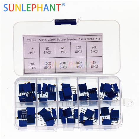 3296w Multiturn Trimmer Potentiometer Kit High Precision 3296 Variable Resistor With Free Box