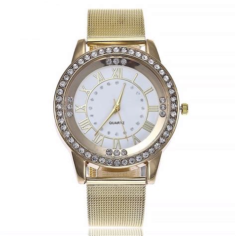 Badu Bg Дамски часовник с кристали Модни ежедневни дамски ръчни часовници от мрежа от сребро и