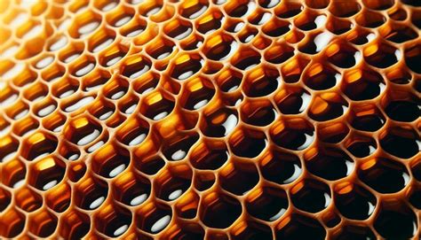 Premium Photo Shiny Golden Honeycomb Pattern Natural Geometric Design