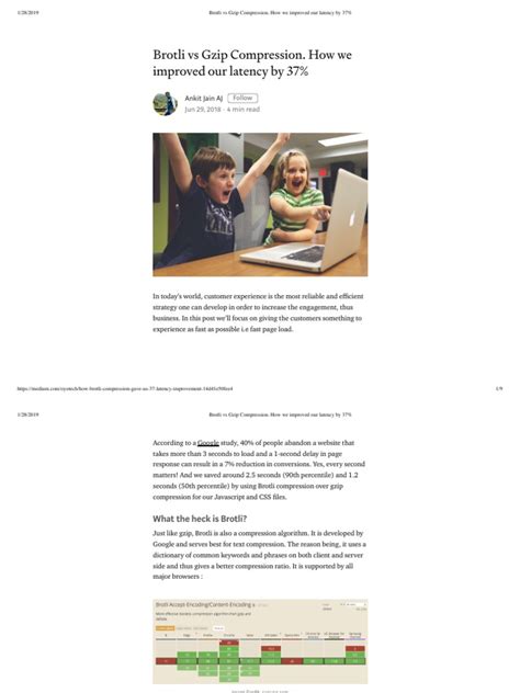 Brotli Vs Gzip Compression Pdf Web Development Computer Data