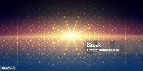 벡터 성 간 공간 배경입니다 우주의 은하계 그림입니다 성운 스타더스트와 밝은 빛나는 별 배경 벡터 일러스트 레이 션 파티 삽화 브로셔 포스터 번쩍이는에 대한 스톡 벡터 아트