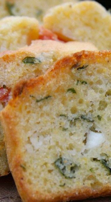 Tomato Goat Cheese And Basil Cornbread Goat Cheese Recipes Food