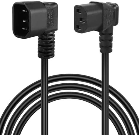 Gelrhonr 1m C14 To C13 Power Adapter Cable 90 Degree Iec 320 Male C14 To C13 Female Pdu Power