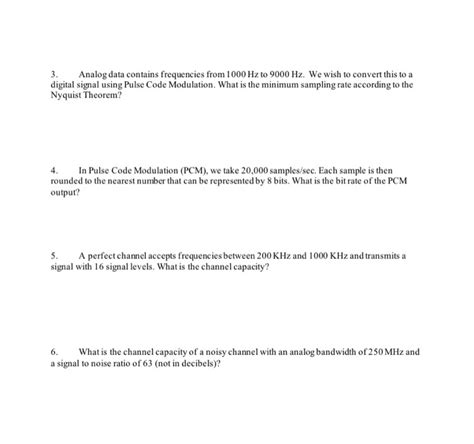 Solved Analog Data Contains Frequencies From Hz To Chegg