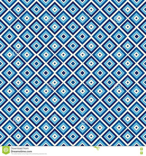 Seamless Pattern With Symmetric Geometric Ornament Blue Abstract Background Stock Vector