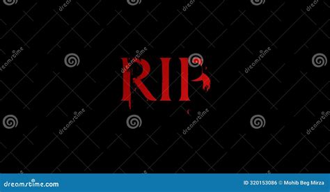 Rip And Rest In Peace Text Animation On Black Background Stock Illustration Illustration Of