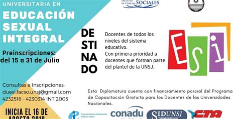 Diplomatura Universitaria En Educación Sexual Integral Sidunsj